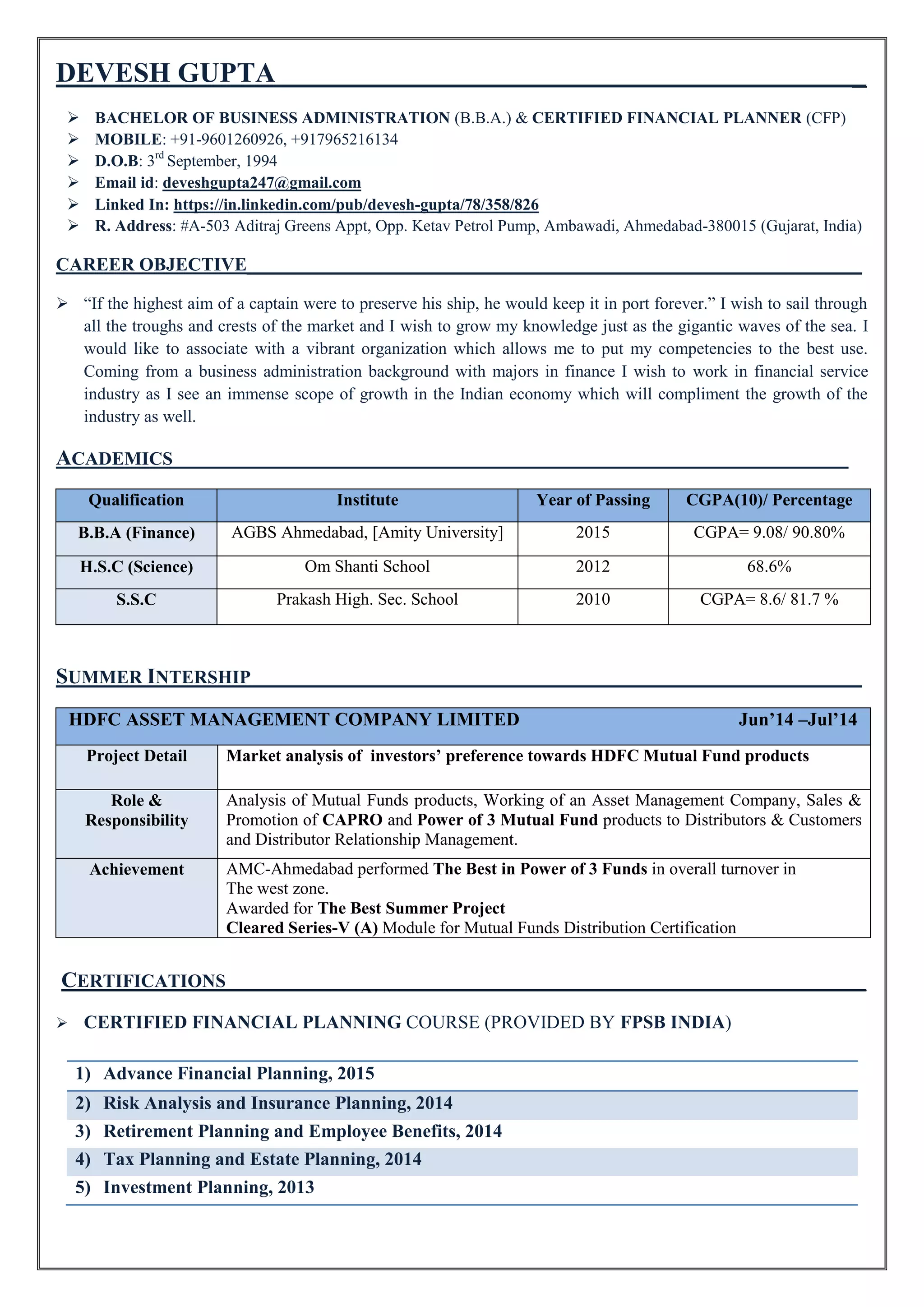 RESUME_DEVESH GUPTA (1) | PDF
