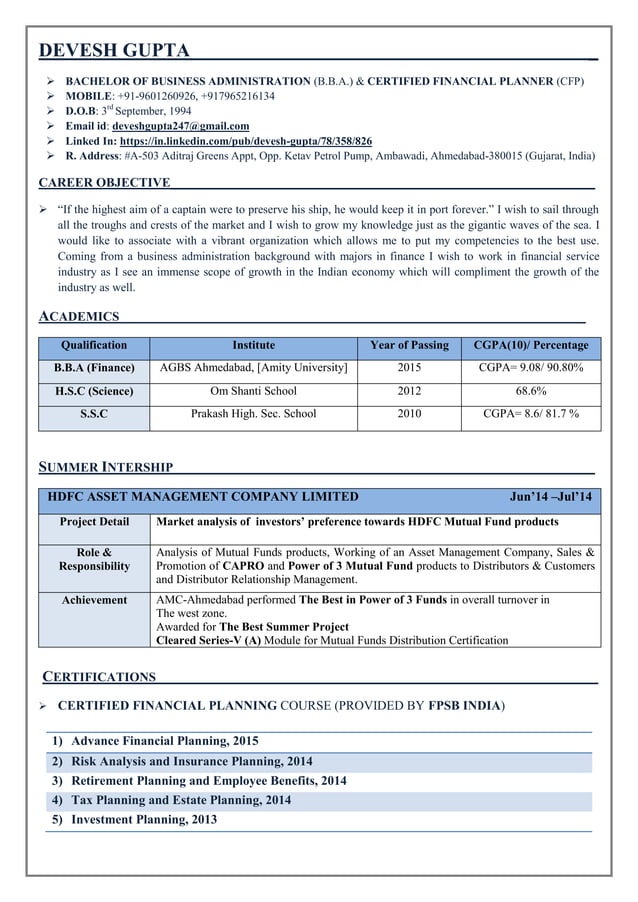 RESUME_DEVESH GUPTA (1) | PDF