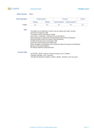 christeen sarah cv | PDF | Drawing and Sketching | Arts and Crafts