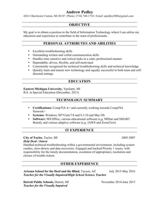 Resume - Andrew Pedley v2 | PDF