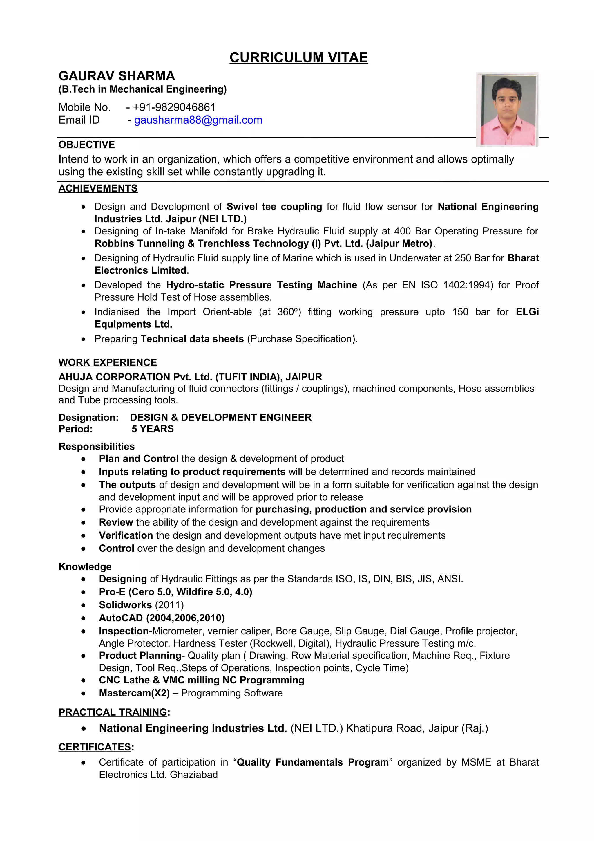 GAURAV SHARMA CV | DOC