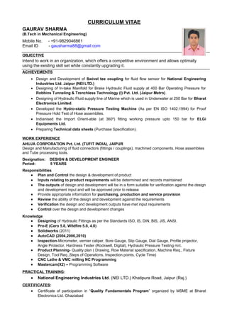 GAURAV SHARMA CV | DOC