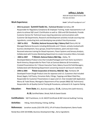 Jeffrey Schultz Resume | DOCX