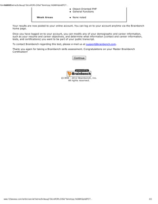 BrainBench - PHP - Results | PDF