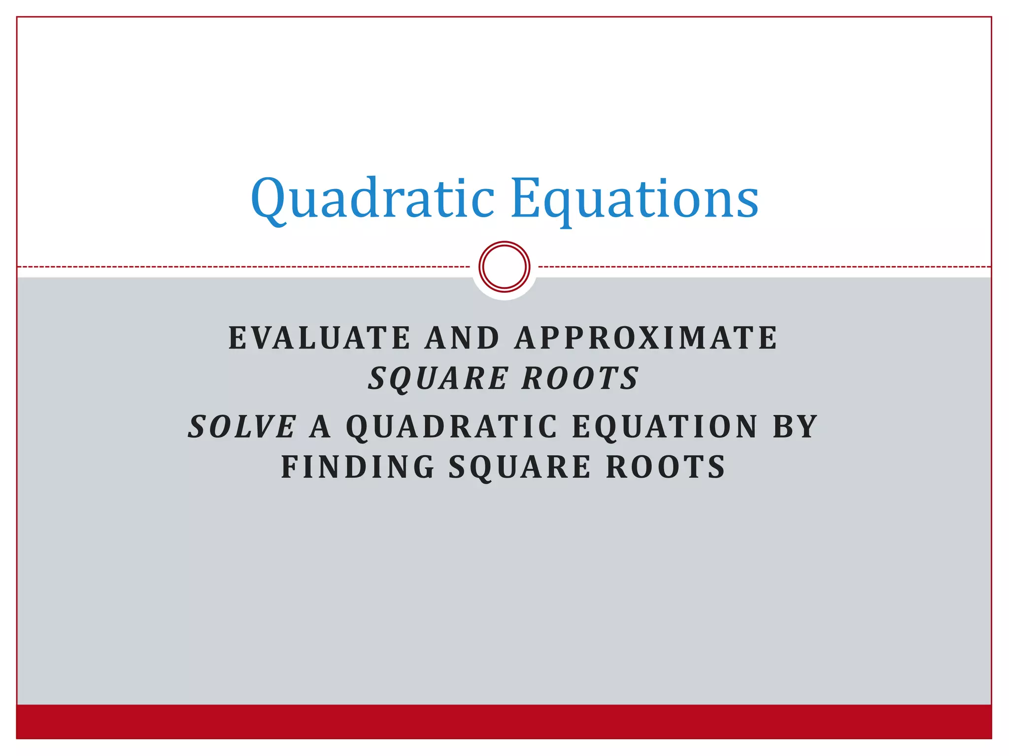 A19 1 square roots | PPT