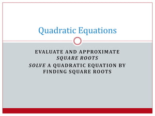 A19 1 square roots | PPT