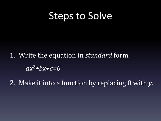A19-4 solve quadratic graphing | PPT