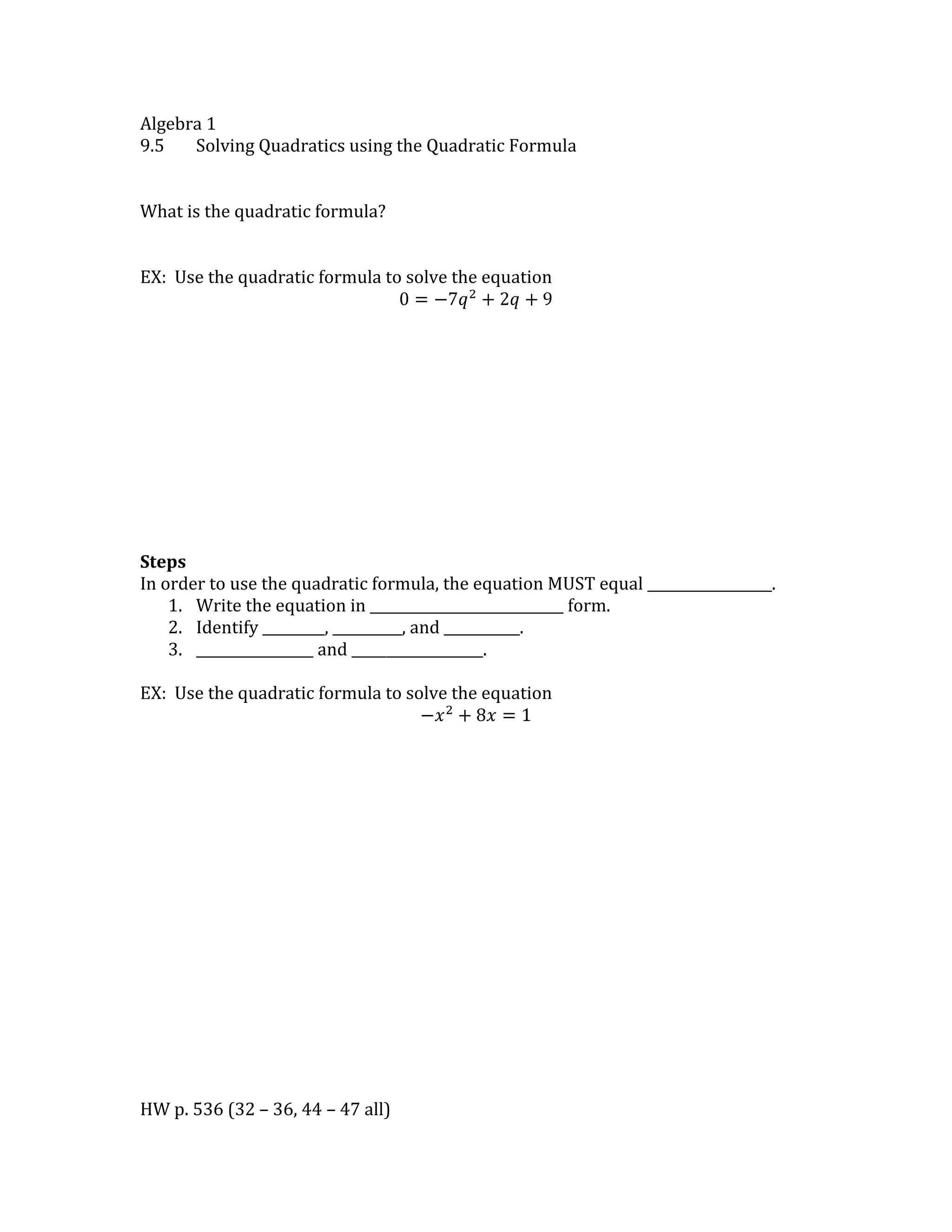 A19-5 solving quads by formula notes | PDF