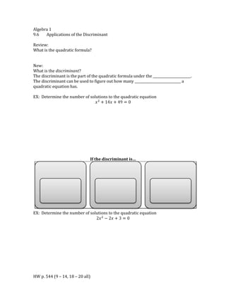 A19 6 discriminant notes | PDF