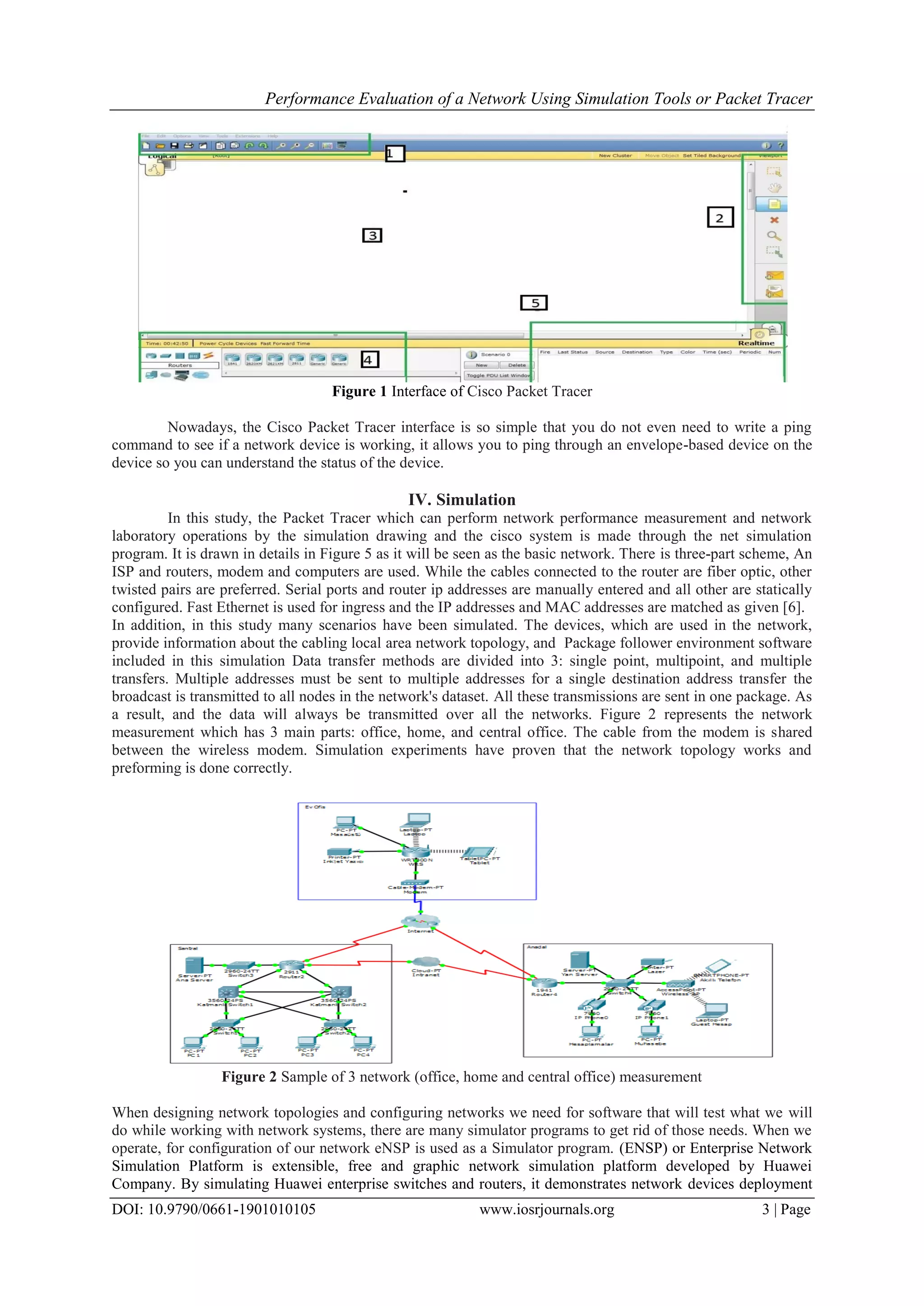 Performance Evaluation of a Network Using Simulation Tools or Packet Tracer | PDF