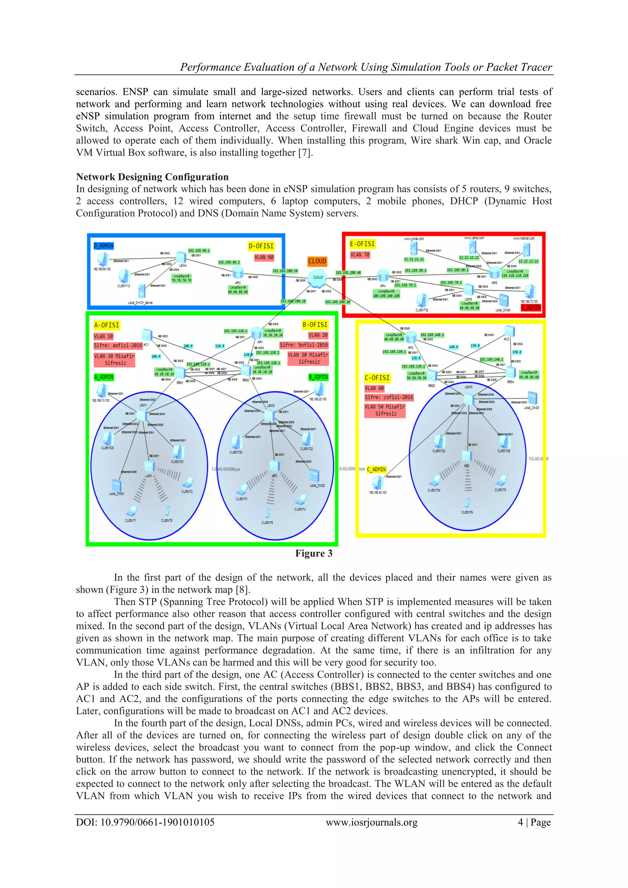 Performance Evaluation of a Network Using Simulation Tools or Packet Tracer | PDF