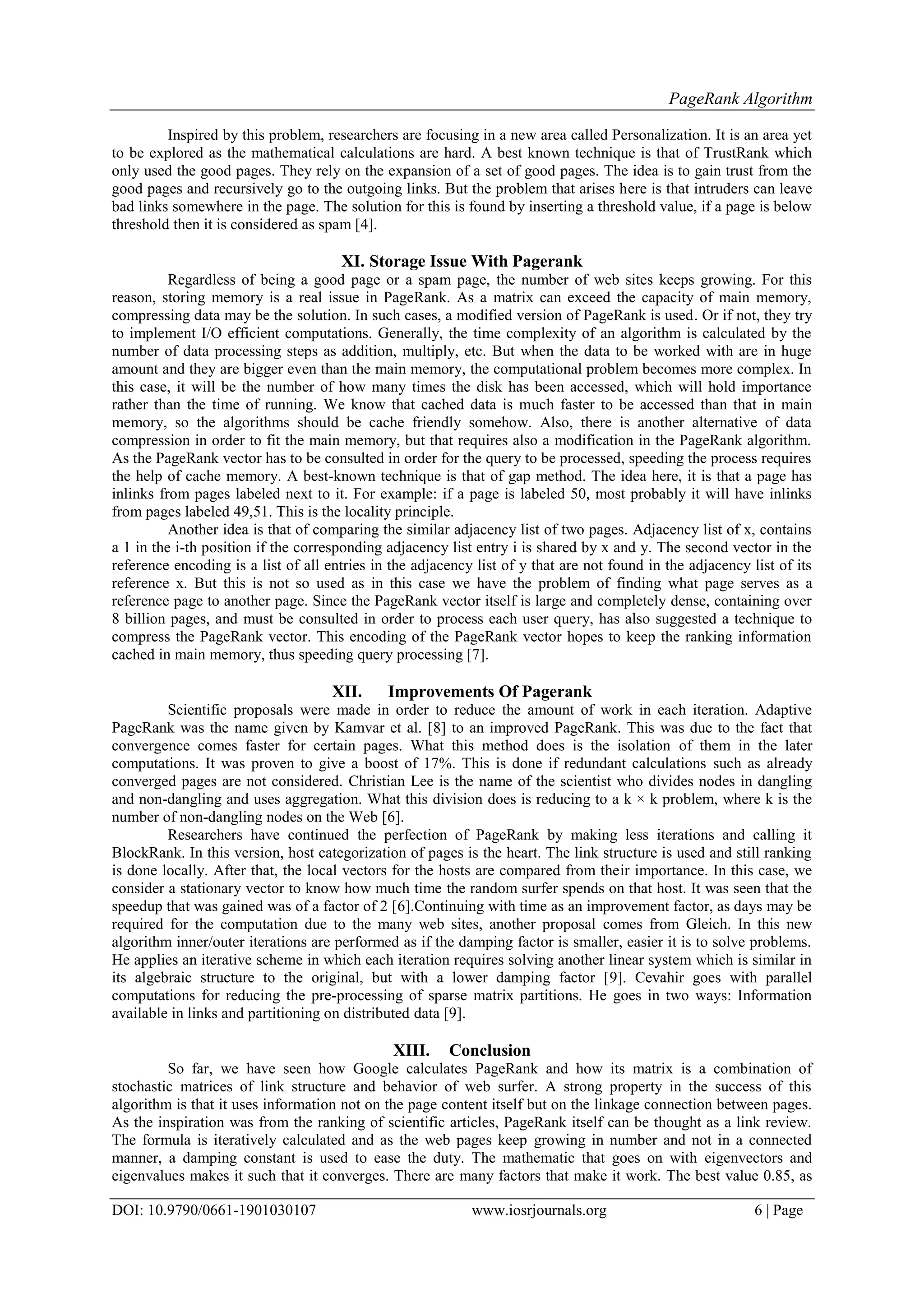 PageRank Algorithm | PDF | Search | Internet