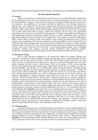 Impact of Blue Ocean Strategy on Organizational Performance: A ...