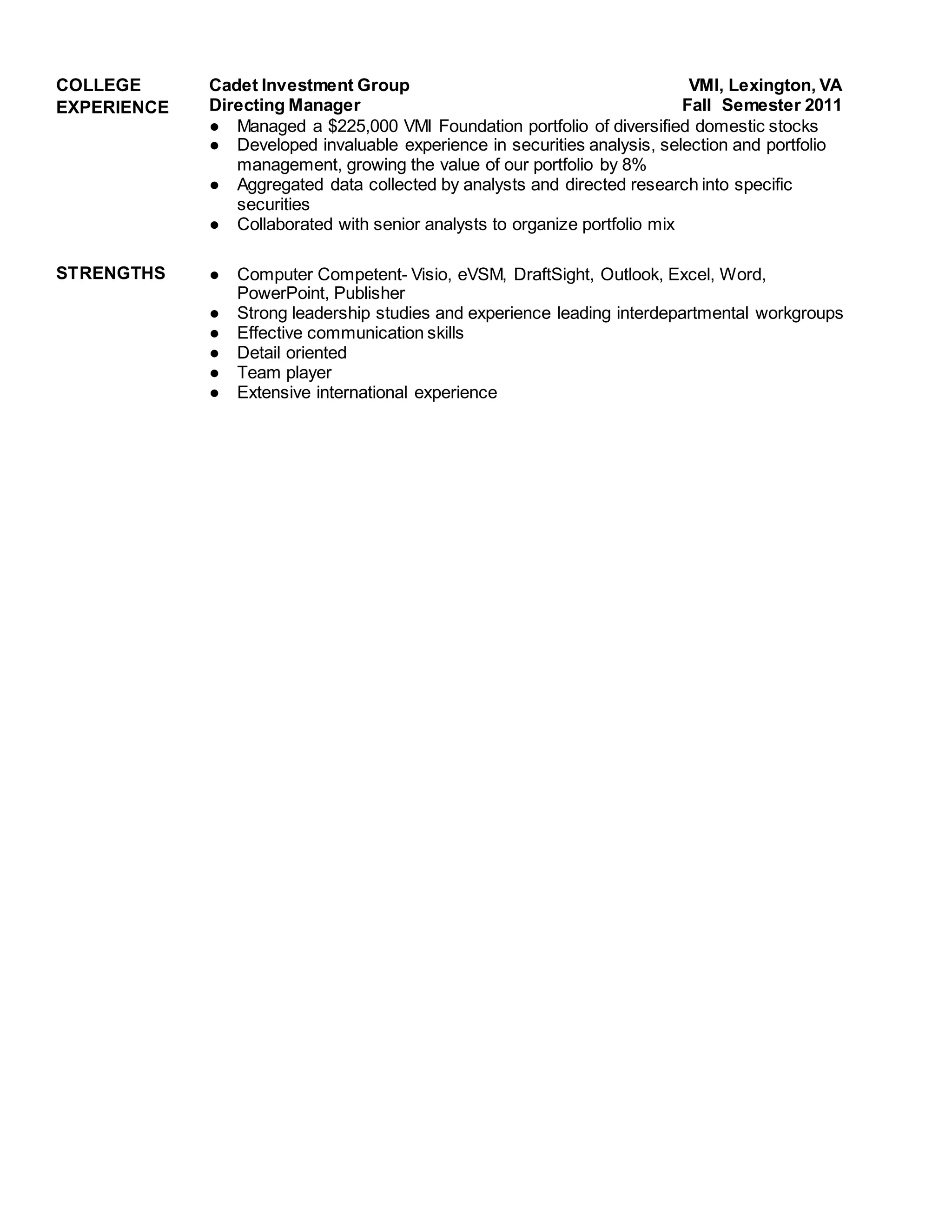Riley King's Resume | PDF