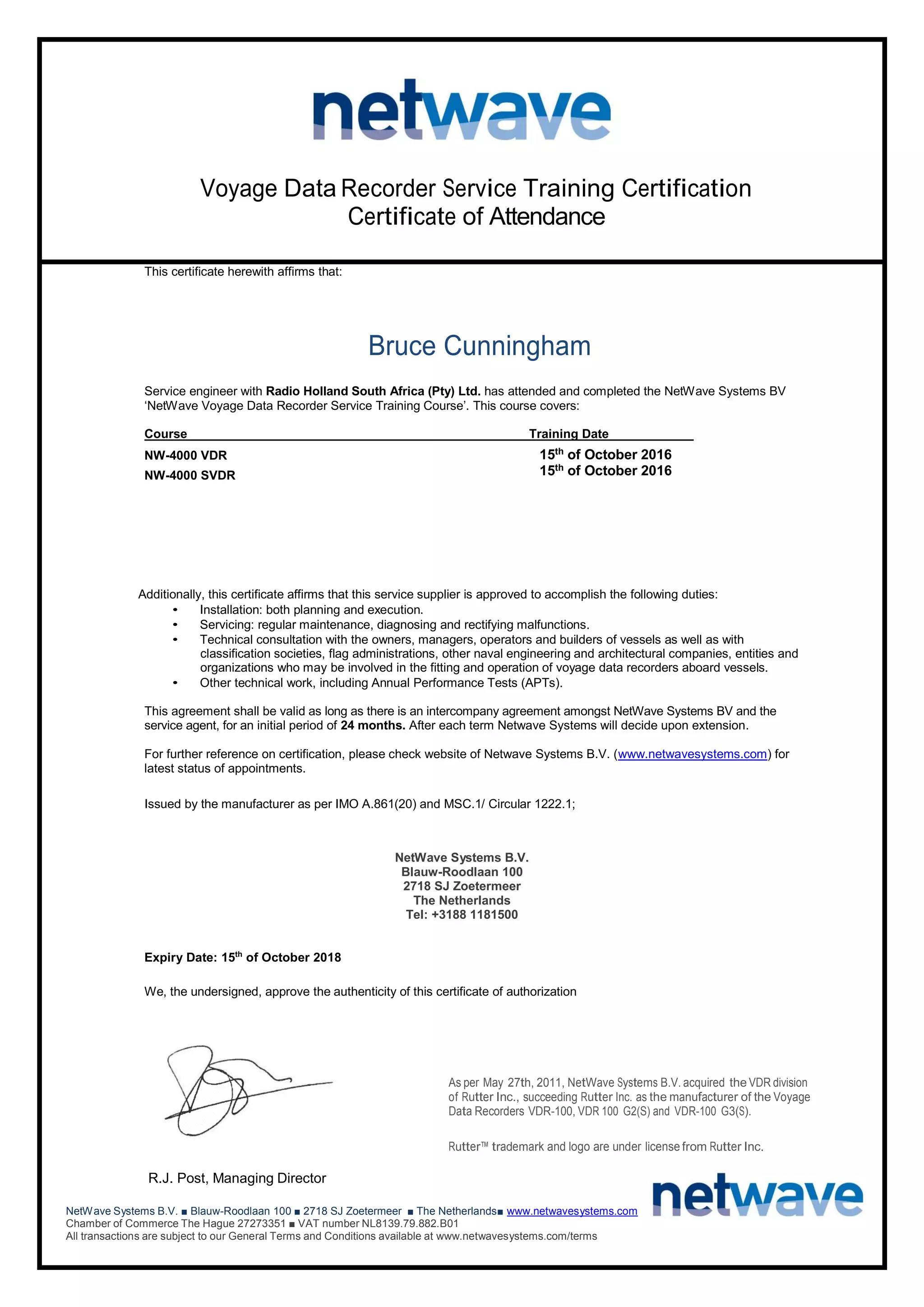 Bruce Cunningham_NW4000_Exp Oct 2018 | PDF