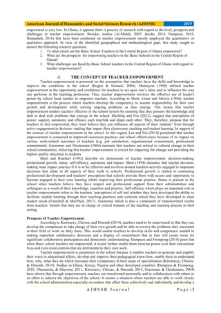 Empowering Teachers in Ghanaian Basic Schools: Prospects and Challenges | PDF