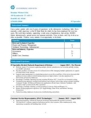 Brandon Felix Resume | DOCX