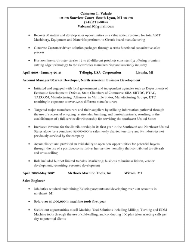 Cameron Valades Resume 2015 | PDF