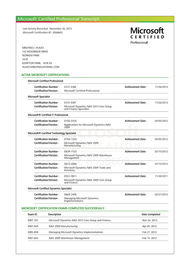 MS_Learning_Transcript | PDF