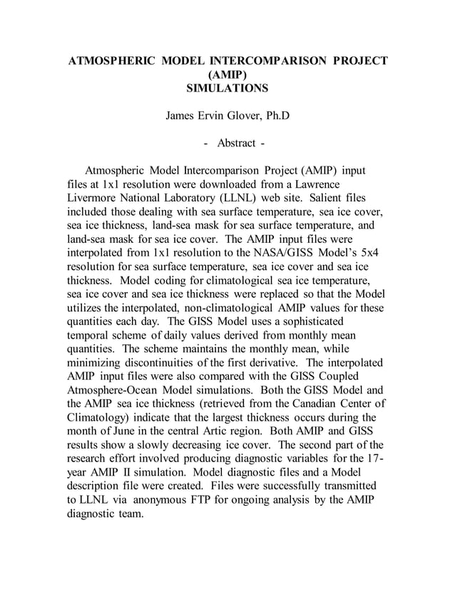 AMIP | DOCX | Geography | Science