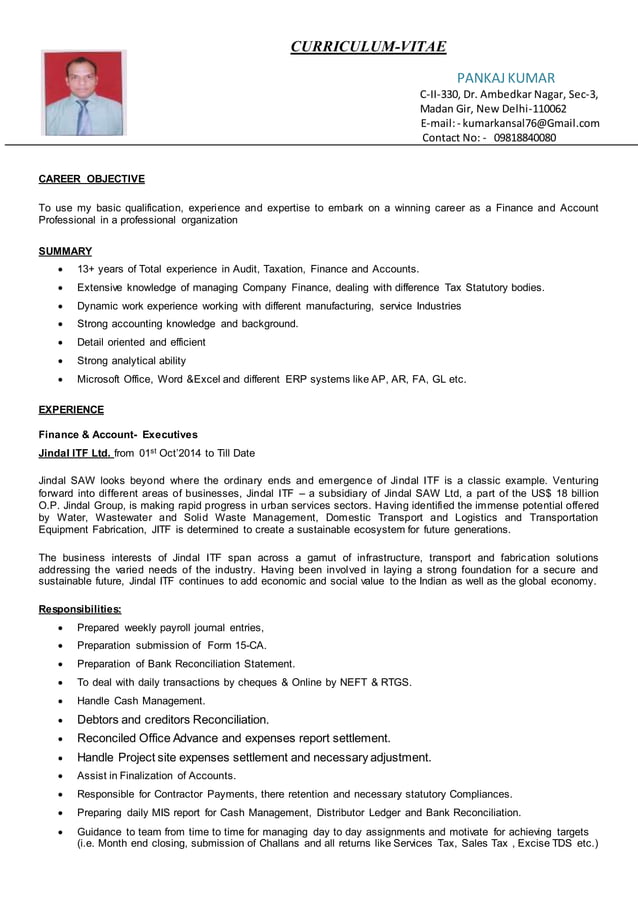 PANKAJ KUMAR-CV -new-1 | PDF | Free Download