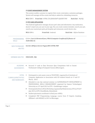 Resume_Bhavesh_Gauswami_MCA | PDF | Programming Languages | Computing