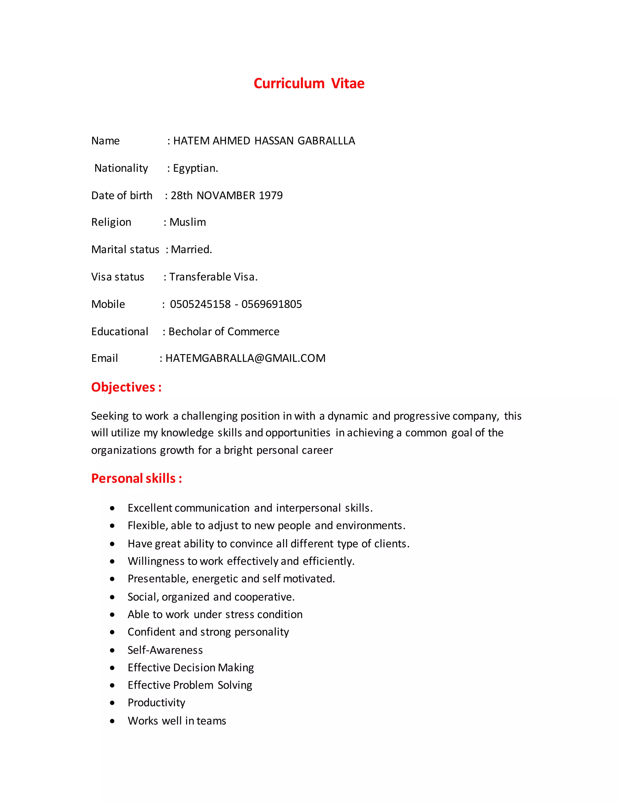 Curriculum Vitae | DOCX