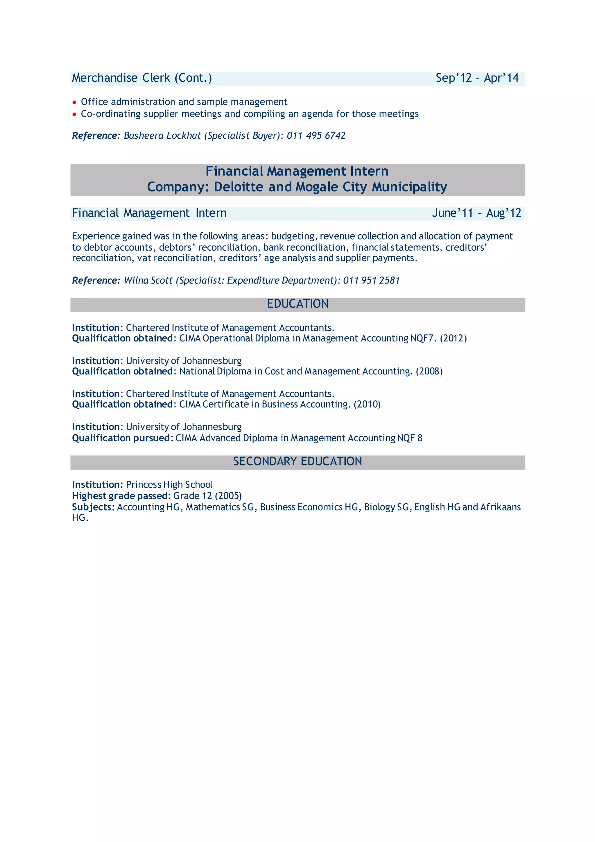 CV- Ayanda Nxumalo 2016 | DOCX