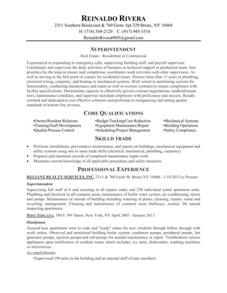 Reinaldo Rivera Resume (3) | PDF