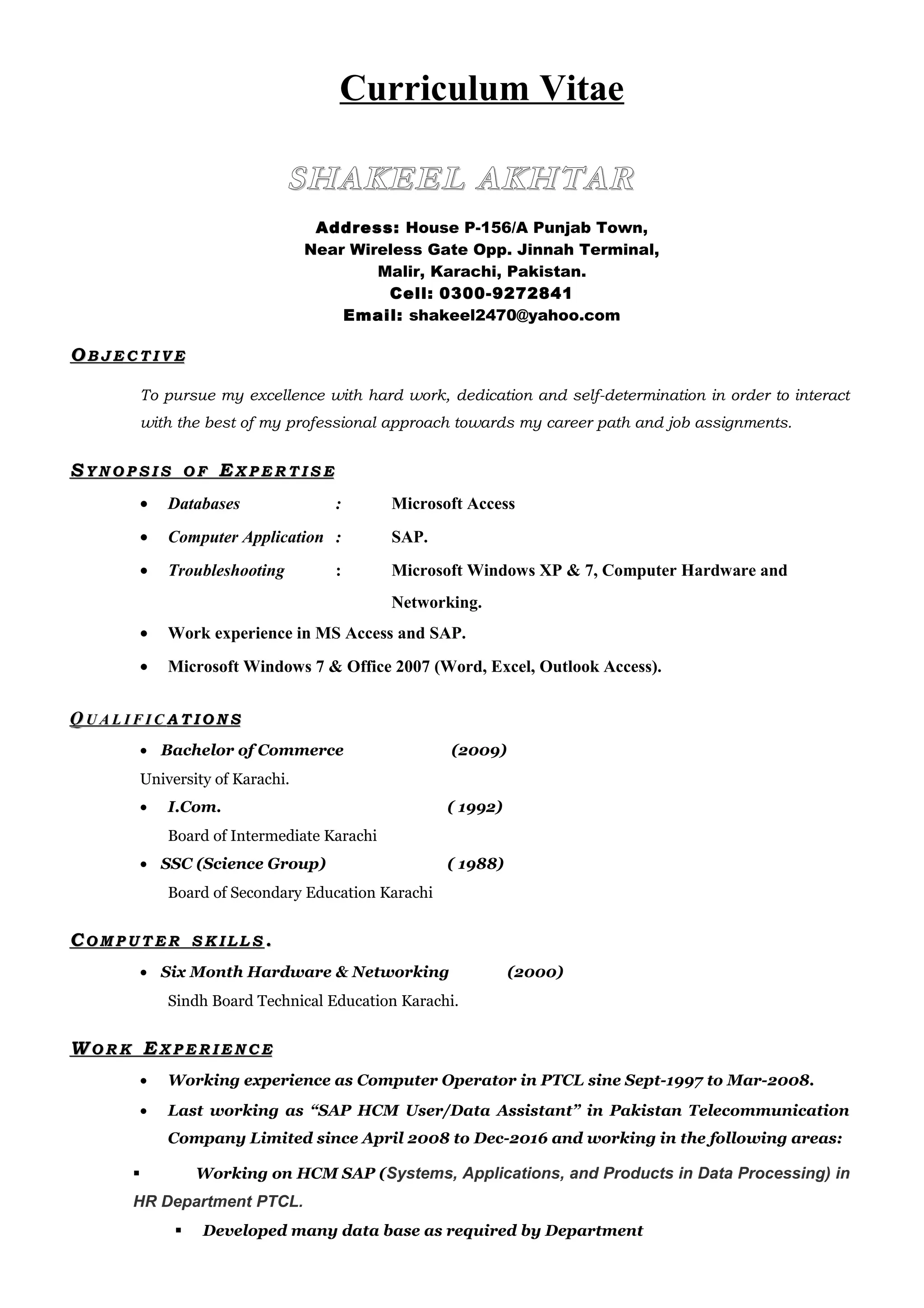 Resume-Shakeel Akhtar | DOC