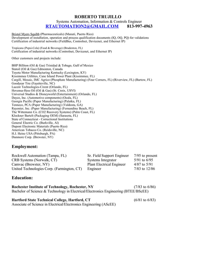 Roberto Trujillo RESUME | PDF