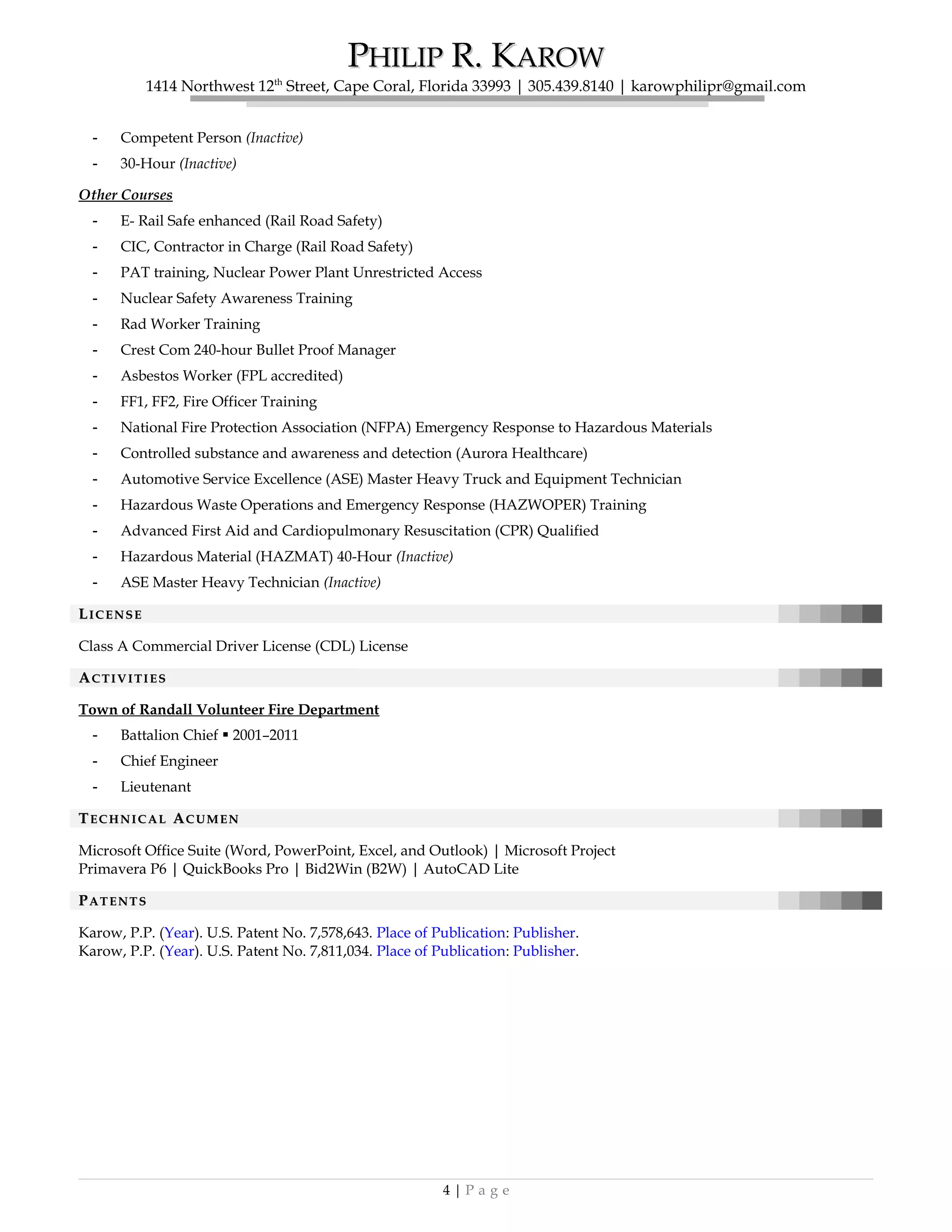 Philip Karow_FinalResumeJL | DOC | Civil Engineering Industry | Industries