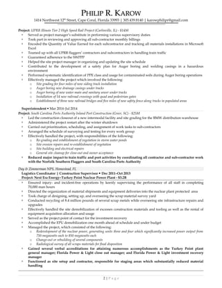 Philip Karow_FinalResumeJL | DOC | Civil Engineering Industry | Industries