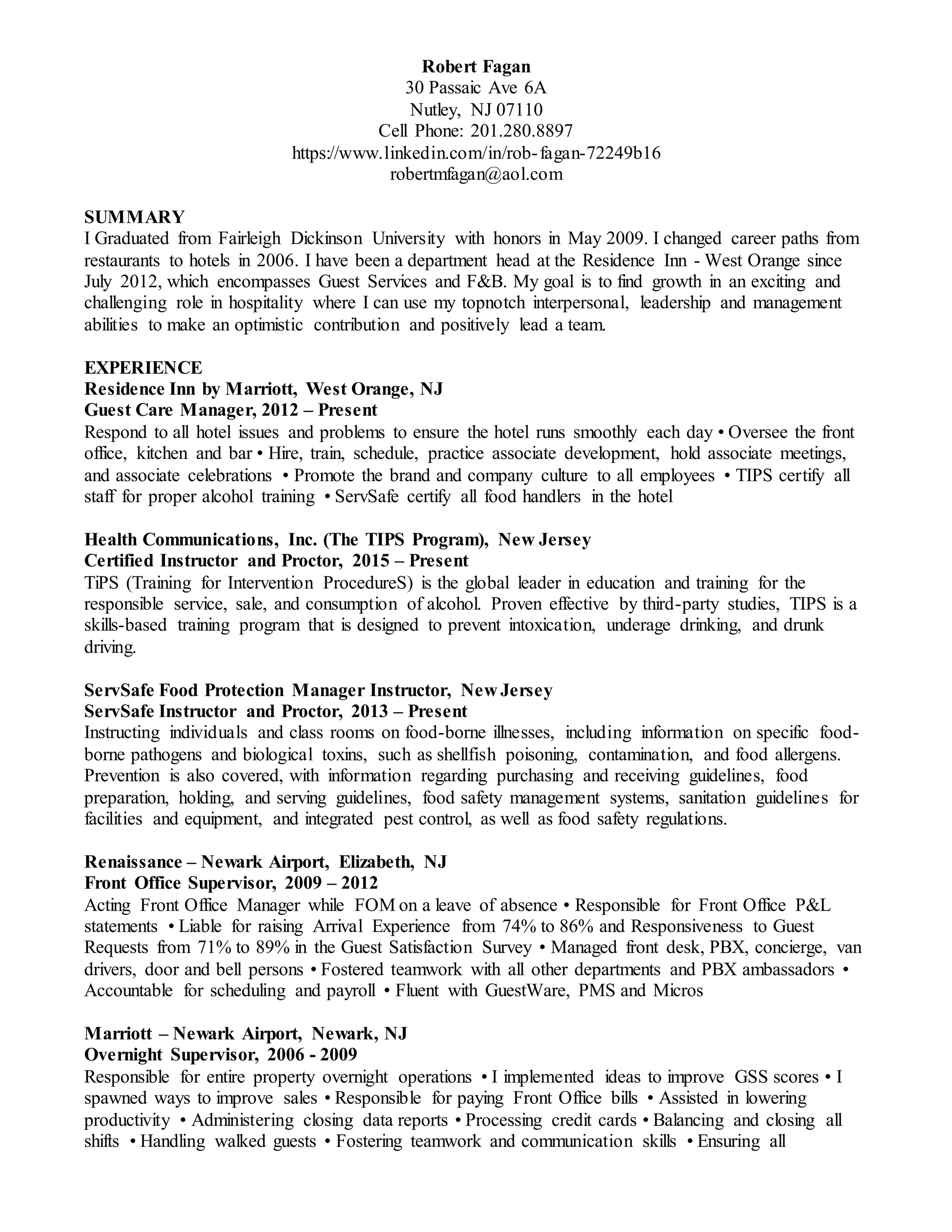 Hotel Manager_Robert Fagan | DOCX