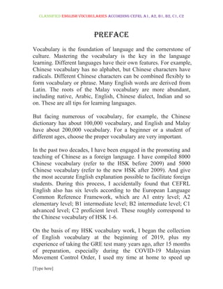 A1 - Beginner Level English Vocabularies (欧盟语言标准)分级英语词汇-A1 入门级 780个词汇 | PDF