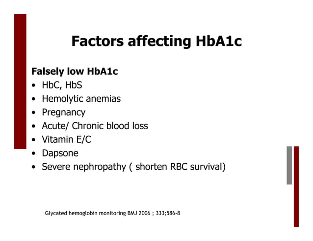 HbA1c : glycosylated hemoglobin | PDF | Blood Disorders | Diseases and ...