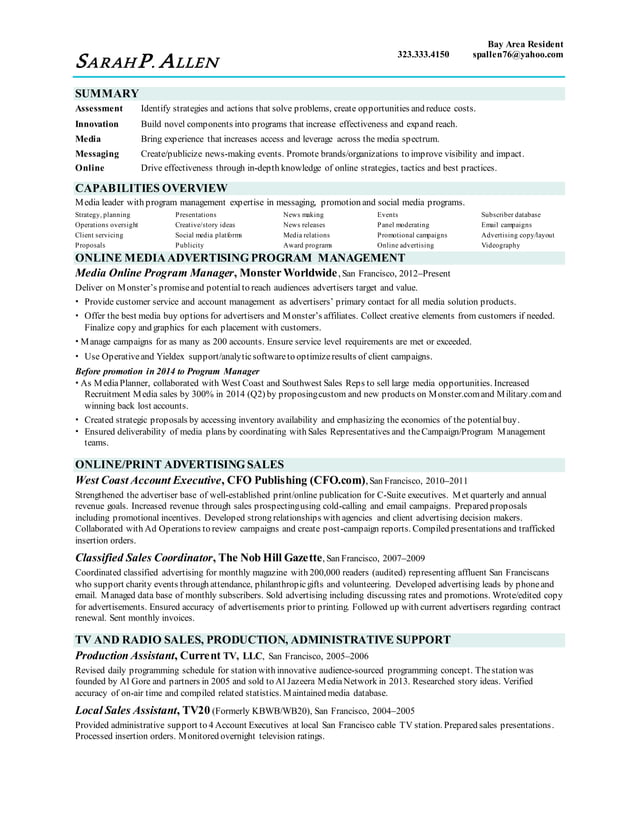 Sarah Allen 2015 Resume (2) | PDF
