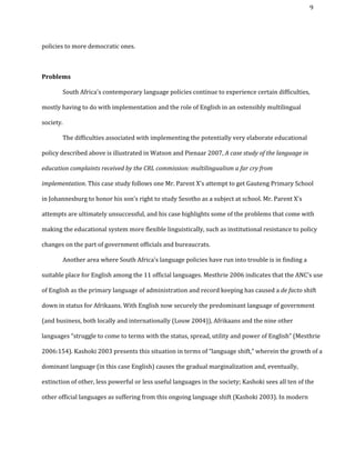 SA language policy history | PDF