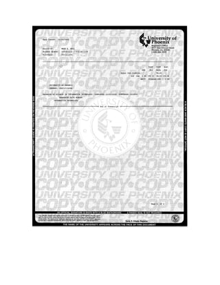 University of Phoenix Transcript | PDF
