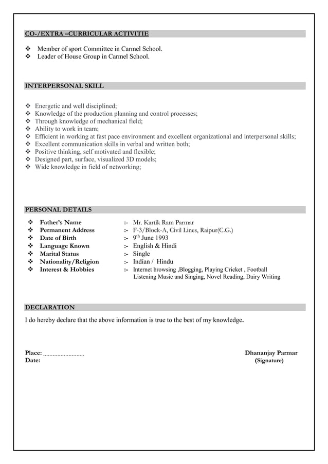 DHANANJAY RESUME | PDF