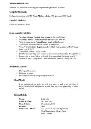 rohit cv final | PDF