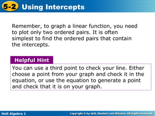 Chapter 5 Using Intercepts | PPT