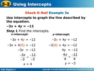 Chapter 5 Using Intercepts | PPT