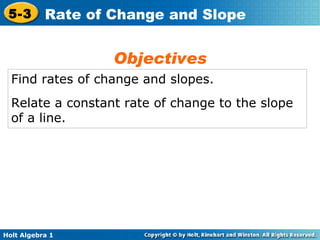 Chapter 5 Rate of Change and Slopes | PPT