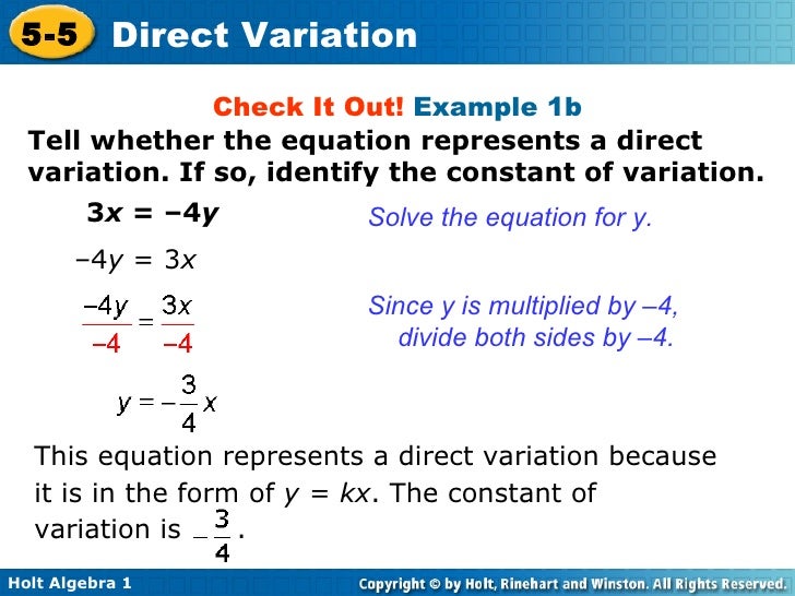 Chapter 5 Direct Variation
