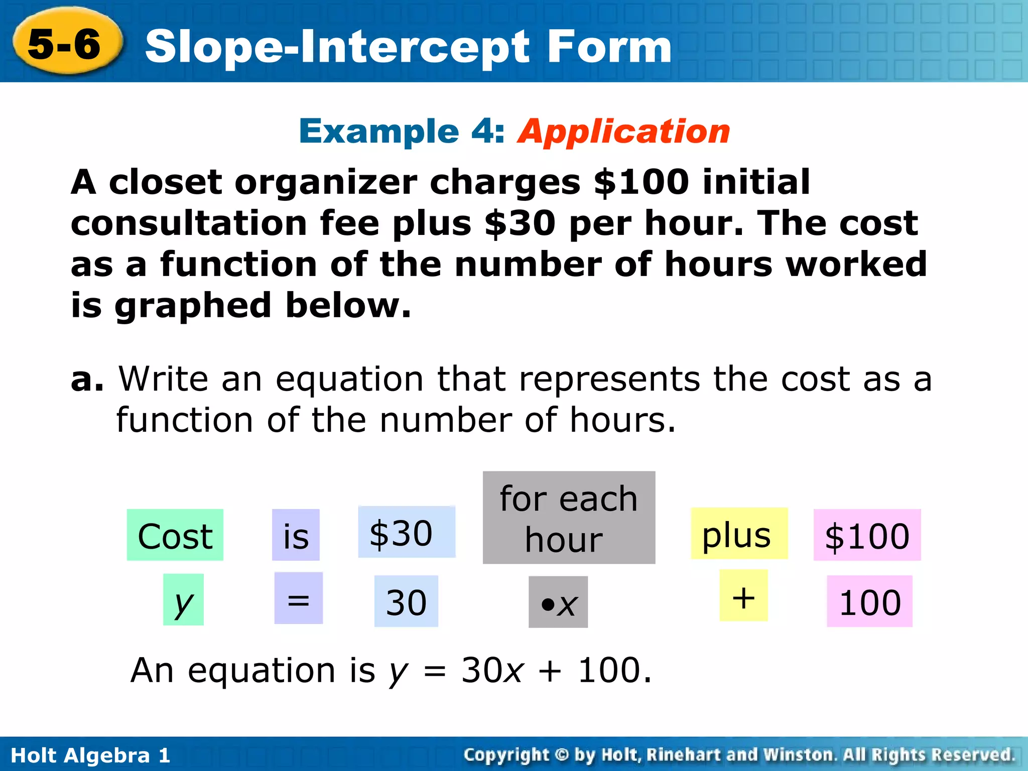 Chapter 5 Slope-Intercept Form | PPT