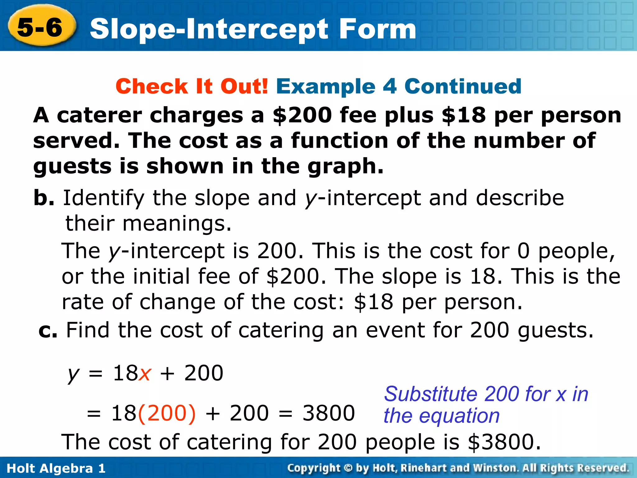 Chapter 5 Slope-Intercept Form | PPT