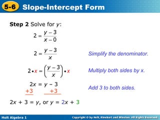 Chapter 5 Slope-Intercept Form | PPT