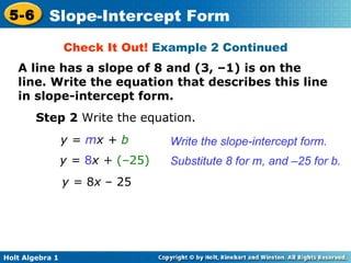 Chapter 5 Slope-Intercept Form | PPT