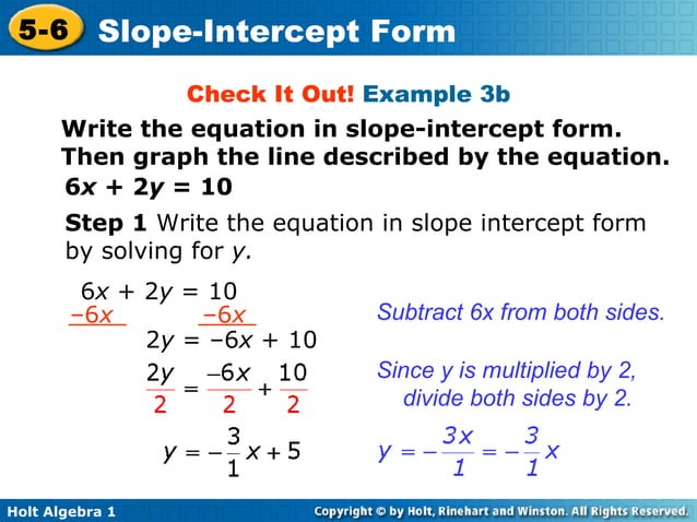 Chapter 5 Slope-Intercept Form | PPT | Physics | Science